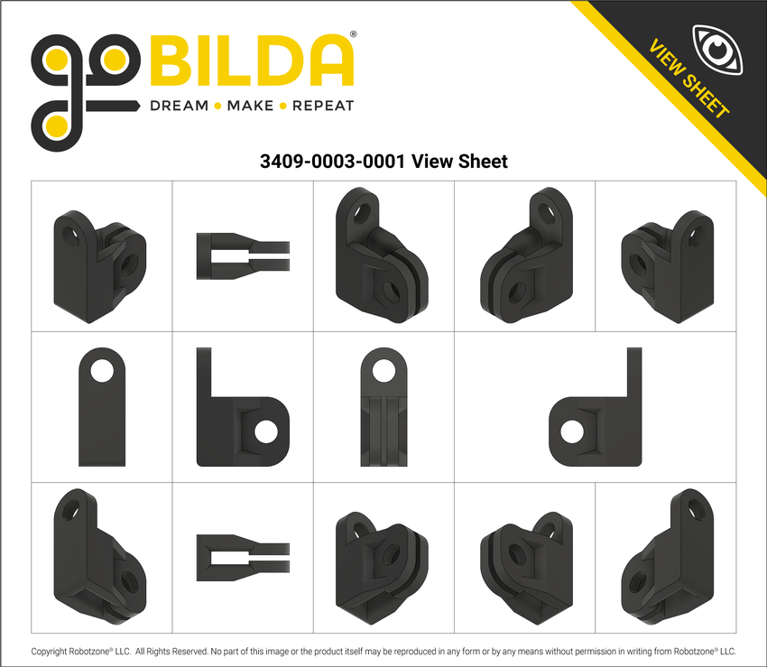 2mm Pitch GT2 Timing Belt Clamp (3-1) - 2 Pack - goBILDA®