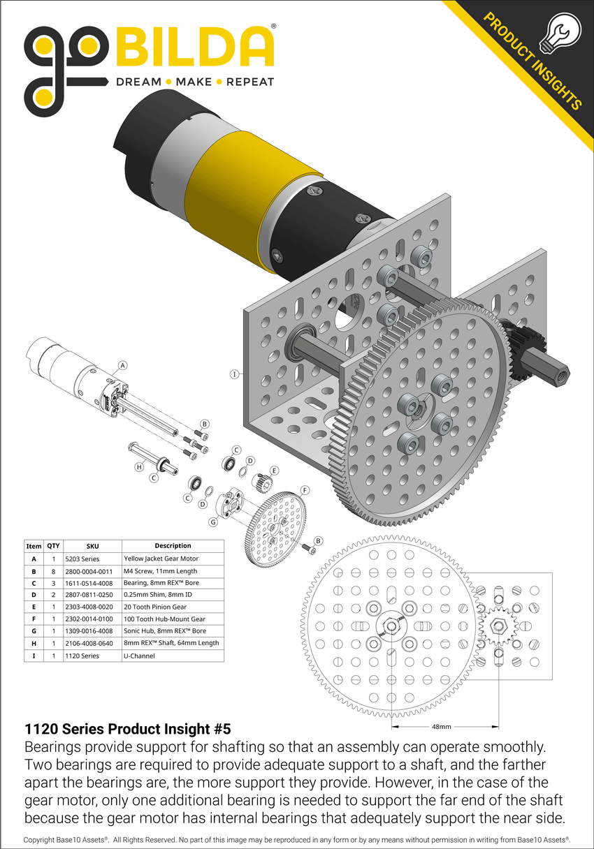 1120 Series U-Channel (17 Hole, 432mm Length) - goBILDA®