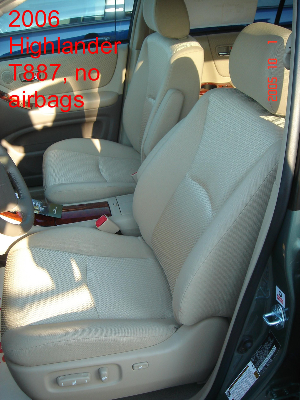 T887 2004-2007 Toyota Highlander Captain Chairs without Side Impact ...