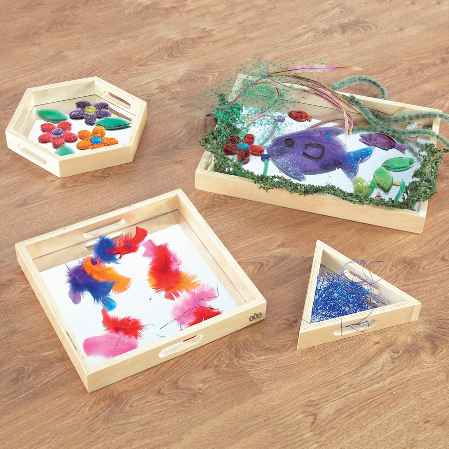 Wooden Mirror Trays - Every Educaid