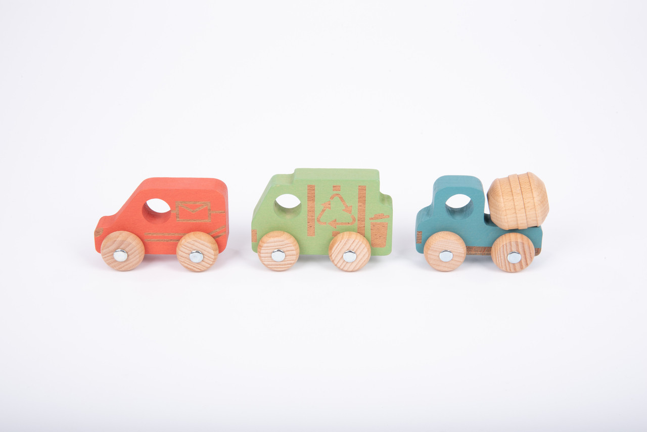 Rainbow Wooden Community Vehicles Set - Every Educaid