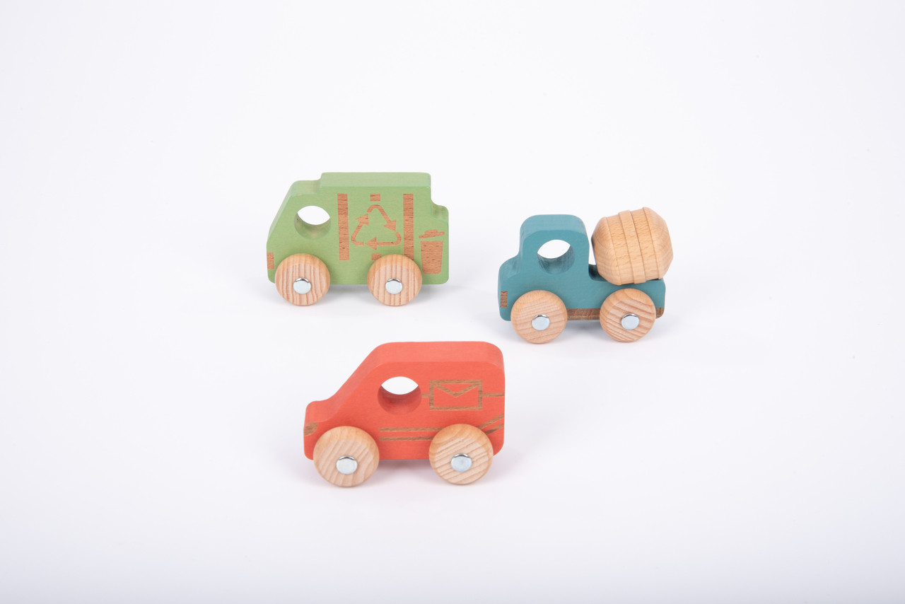 Rainbow Wooden Community Vehicles Set - Every Educaid