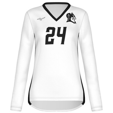 Women's Loose Cut Long Sleeve V Neck Jersey BLOCK - Mizuno USA