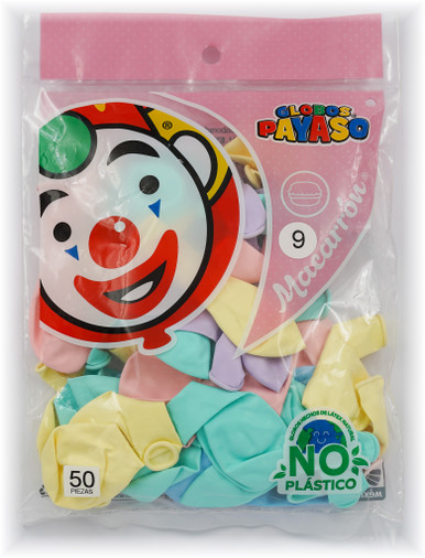 Globo Payaso Látex 9 50pz Macarrón