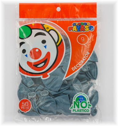 Globo Payaso Látex 9 50pz Vintage Azul Media Noche