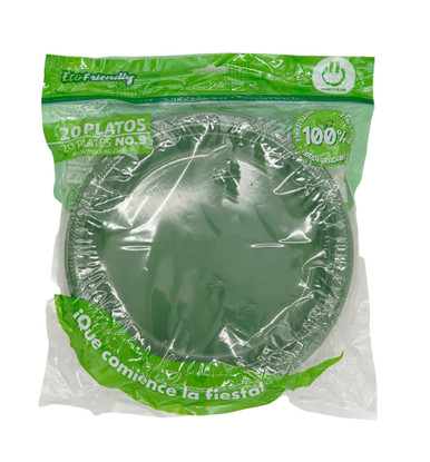 Plato 20pz Verde olivo Party Is One NO.9