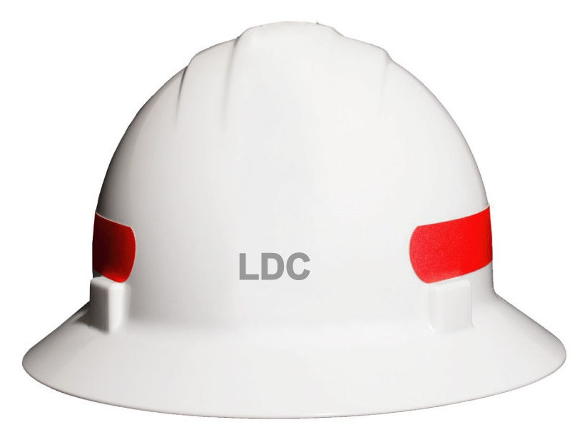 Reflective LDC safety hats - Rounded corners - Red
