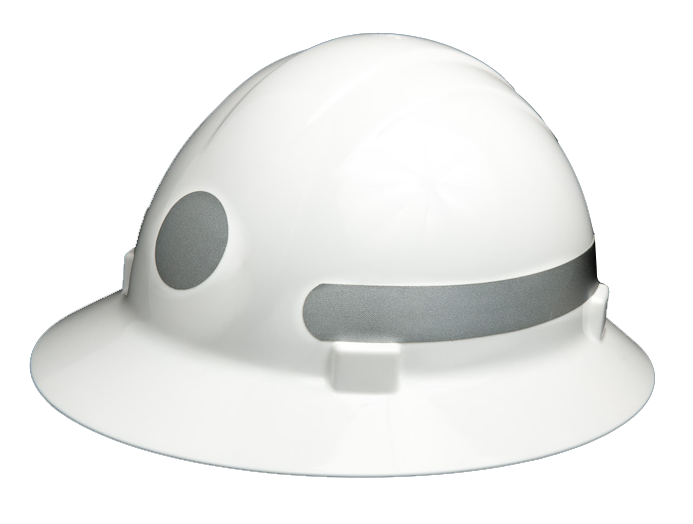 Omega II Full Brim Circle - Reflective Hard Hat - Silver