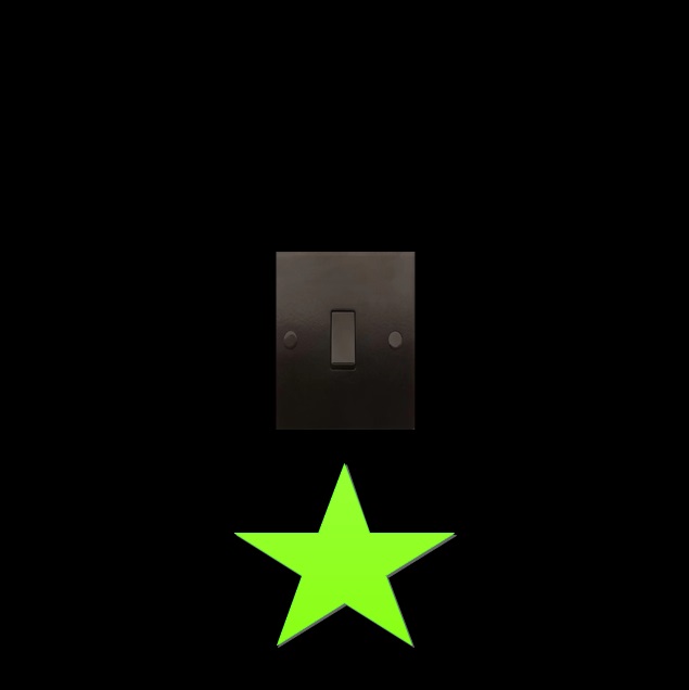 Glow in the dark light switch indicator - Star