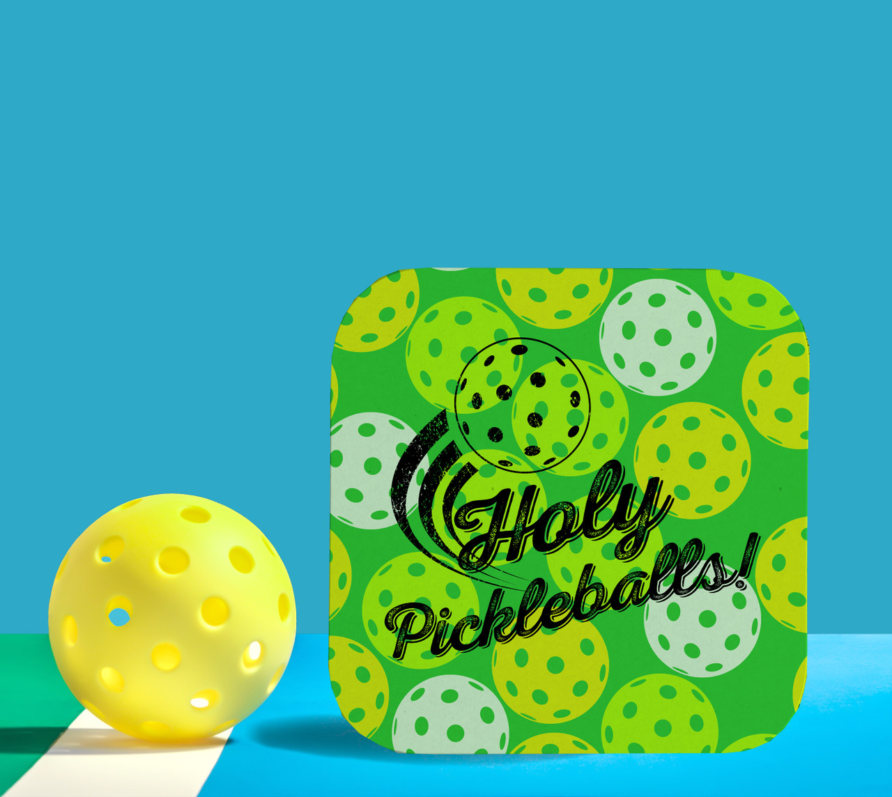 Pickleball Plaid Coaster Varsity