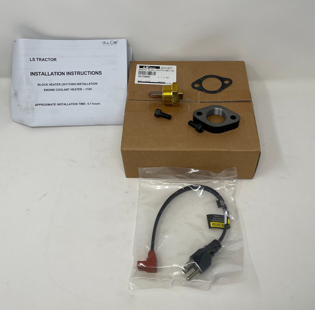 LS Tractor Engine Block Heater Fits MT2 Series w/Yanmar Engines (20173360)