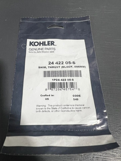Genuine OEM Kohler Thrust Shim (Black .686MM)(24 422 05-S)