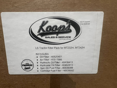 Genuine OEM LS Tractor Filter Pack For MT232H, MT242H Tractors (232HFP ...