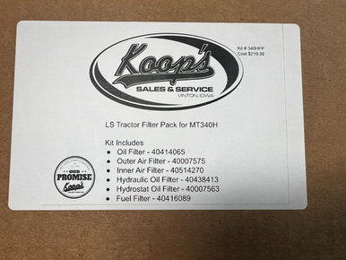 Genuine OEM LS Tractor Filter Pack For MT340H LS Tractors (340HFP ...