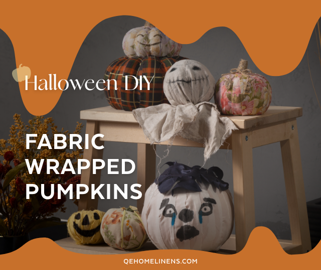 Make Your Own Halloween DIY Fabric-Wrapped Pumpkins - QE Home