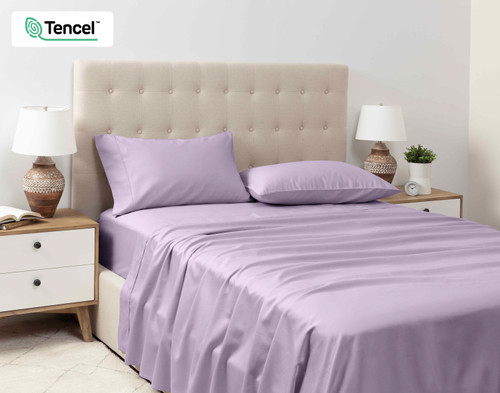 Eucalyptus Luxe Sheet Set Lilac Purple QE Home