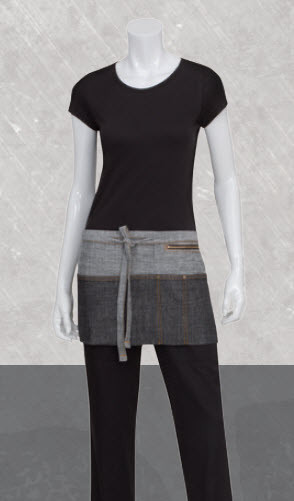 Denim Cafe Waist Zipper Apron - Server Apron with Zipper