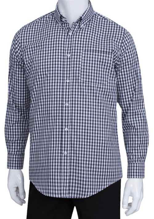 Mens Gingham Server Shirt|SharperUniforms.com