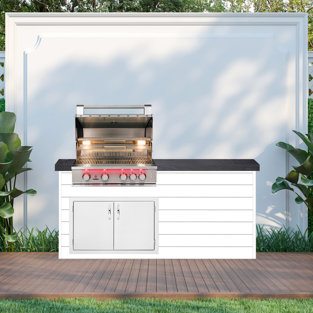 TrueFlame Quick Ship 72" Luxury Finished Outdoor Kitchen PKG 5 ...