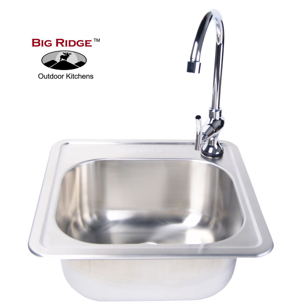 Fire Magic 3587/3588 Stainless Steel 15 X 15 Sink With Faucet ...