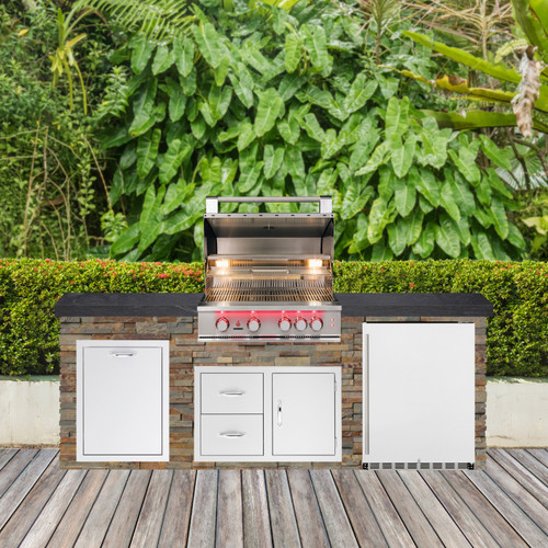 TrueFlame Quick Ship 96" Luxury Finished Outdoor Kitchen PKG 2 ...