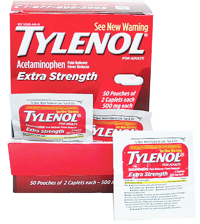 "Tylenol" Box of 50 Packs of 2 Tablets - Don Martin & Co