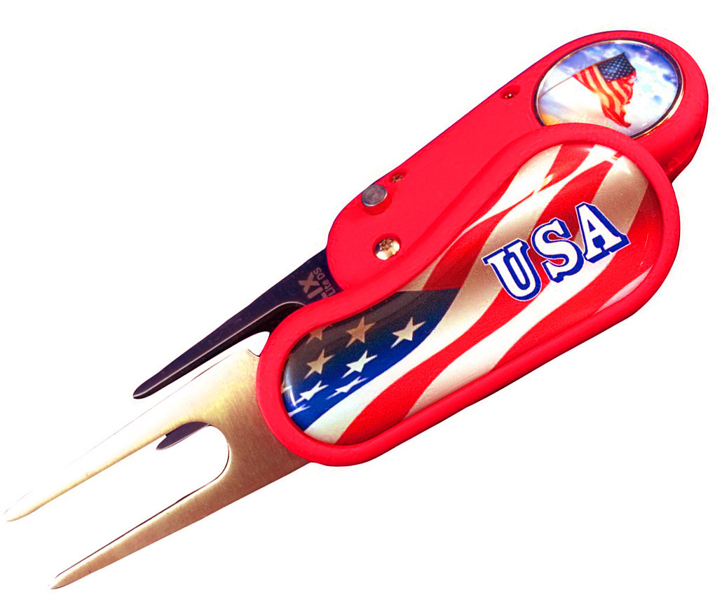 "Flix" American Flag Switchblade Style Divot Tool - Don Martin & Co