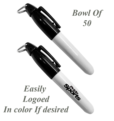 Mini-Markers by Pride Sports, Bowl Of 50 Mini-Markers, Black Only - Don ...