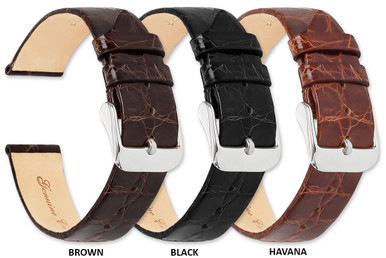 Genuine Crocodile Flat-Fits Asus Zenwatch 2 Small