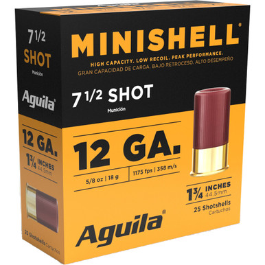 Aguila 12 Gauge Minishell Shotshell 1-3/4" #7.5 Lead 5/8 oz 25 Rounds