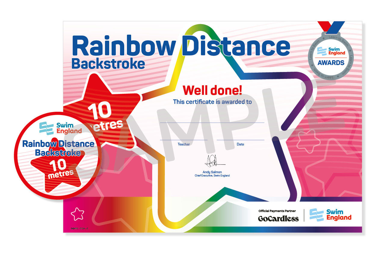 Rainbow Distance Backstroke 10m Award