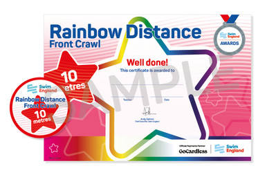 Rainbow Distance Front Crawl 10m Award