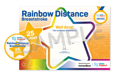 Rainbow Distance Breaststroke 25m Award