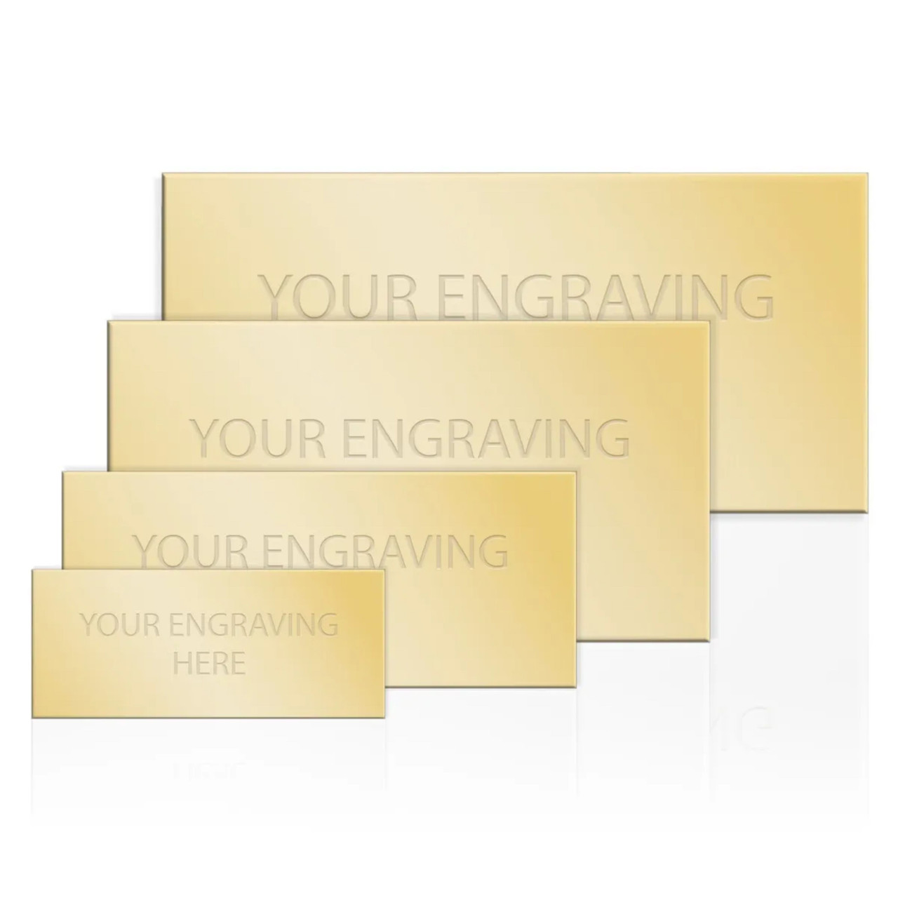 Gold Engraving Plate Square Cut - Various Sizes - TrophyPlanet