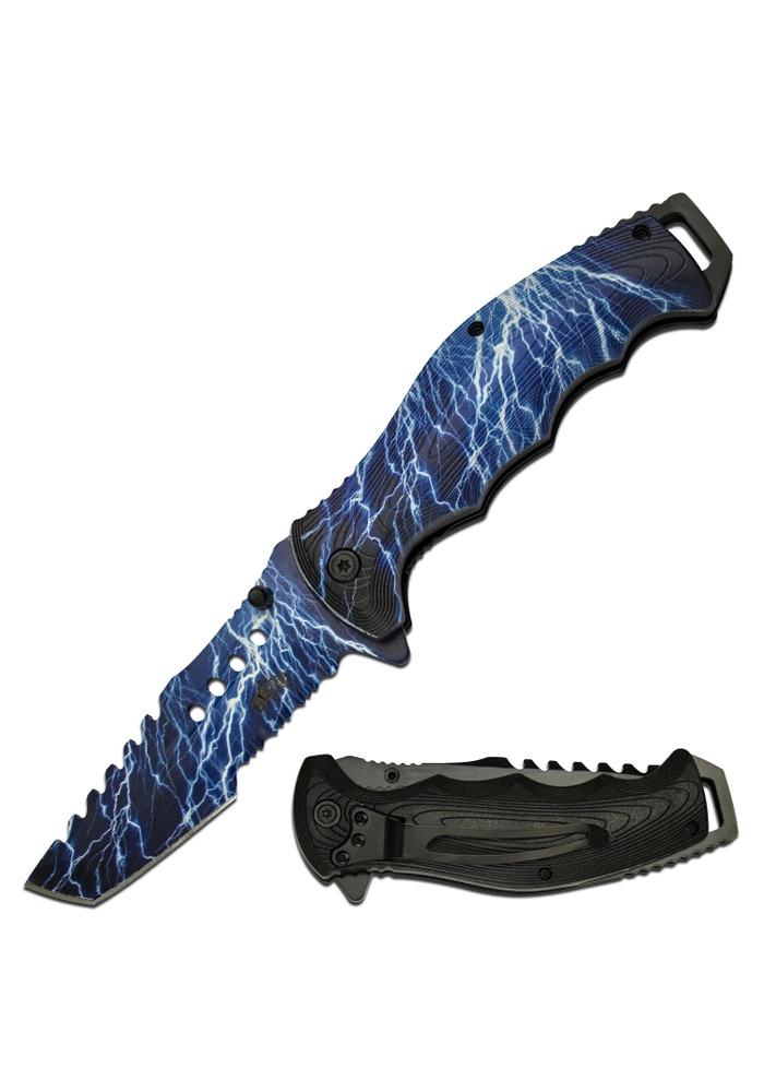 Spring Assisted Knife, Black Oxidized Stainless Steel Blade with ...