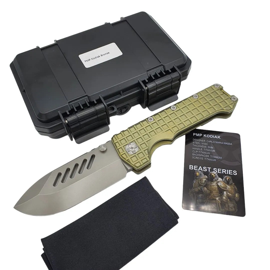 Kodiak Bronze Handle Folding Knife PMP Knives - JB Outman