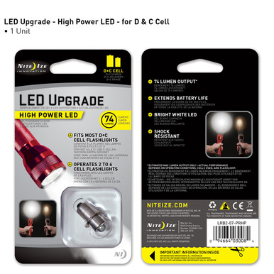 High Power LED Upgrade fits C+D Cell Flashlights