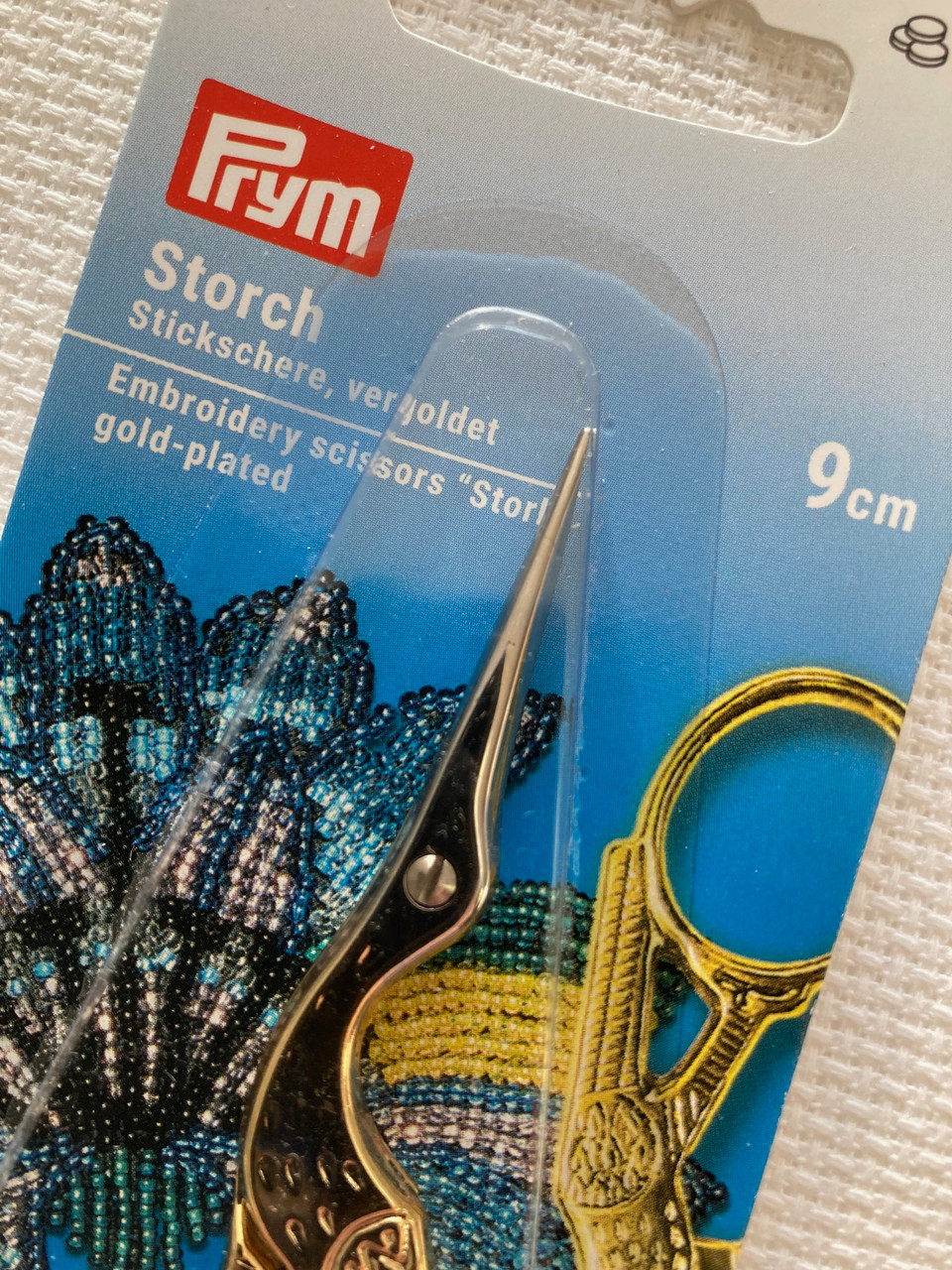 STORK EMBROIDERY SCISSORS Gold-Plated