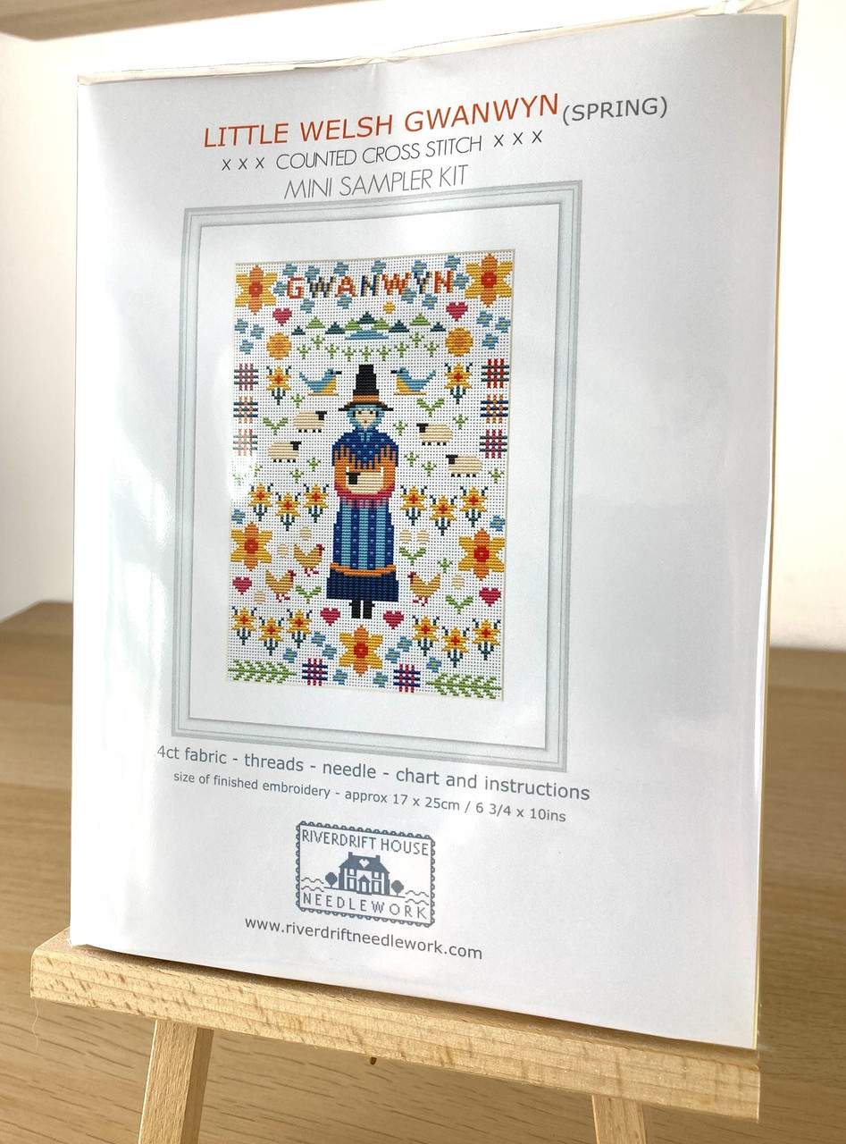 CROSS STITCH KIT 14ct AIDA Mini Welsh Gwanwyn-Spring - Riverdrift ...