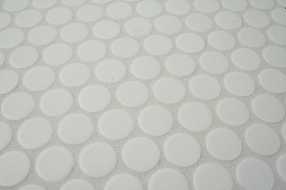 Large White Penny Round Tiles 28mm - Buy Online - Tiles4less