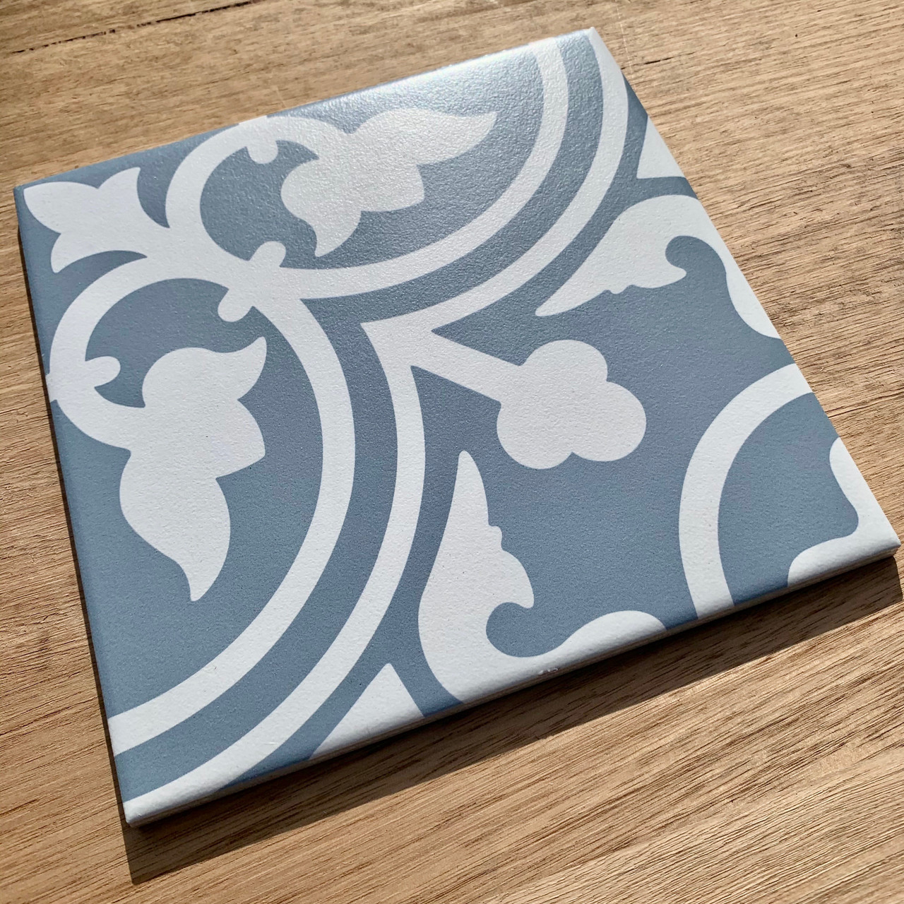 Shadow Encaustic Look Wall and Floor Tile - Baby Blue - Tiles4less