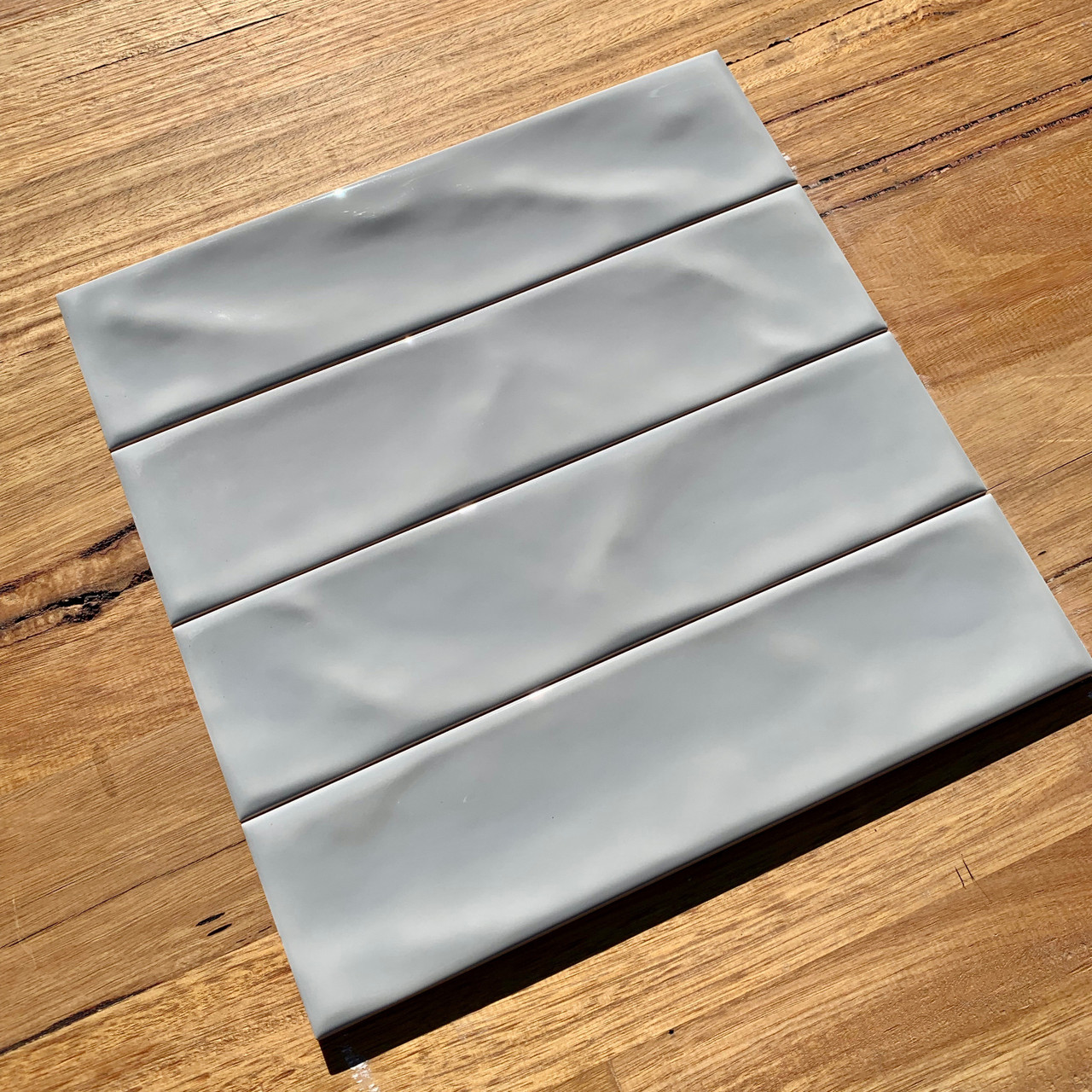 Marlow Ripple Smoke Gloss Wall Tile 300x75mm