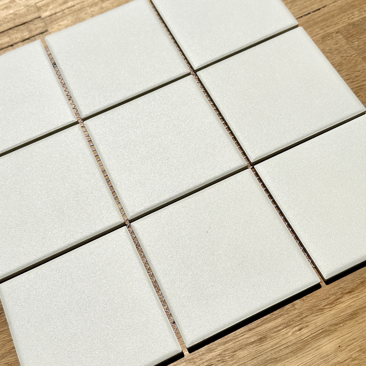 Buy Unglazed Off White Porcelain Square Mosaics 97mm - Tiles4less