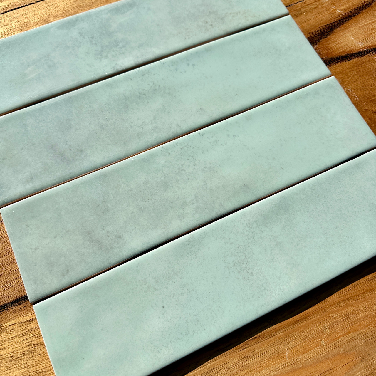 Carmel Pale Green Gloss Subway Wall Tile 300x75mm