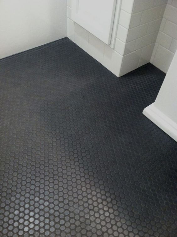 Matt Black Penny Round Mosaic Wall Tiles - Buy Online - Tiles4less