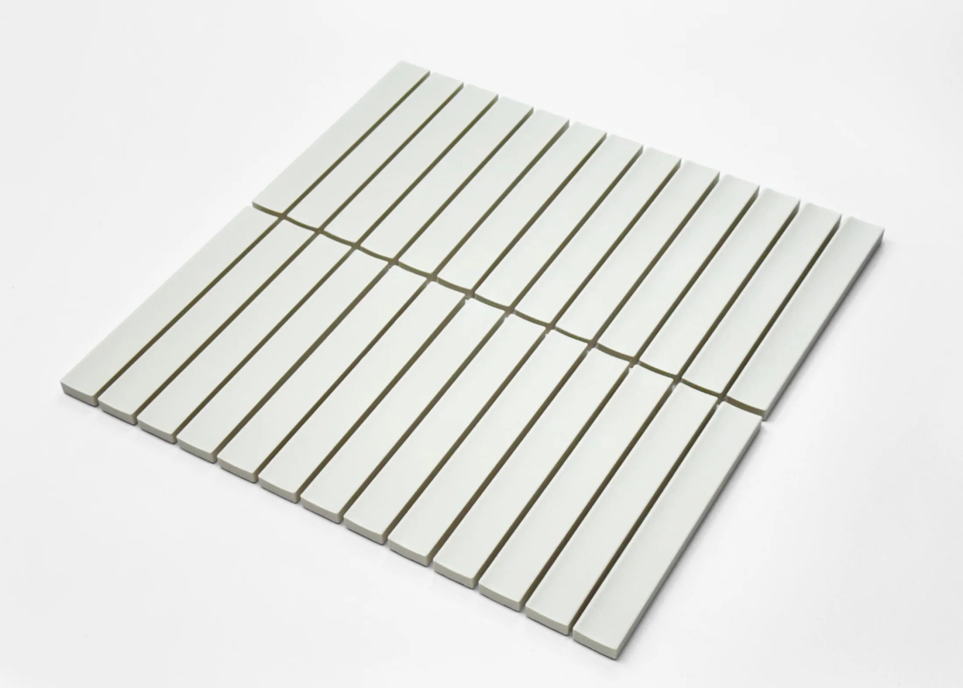 White Textured Concave Kit Kat Mosaic Tile - Tiles4less
