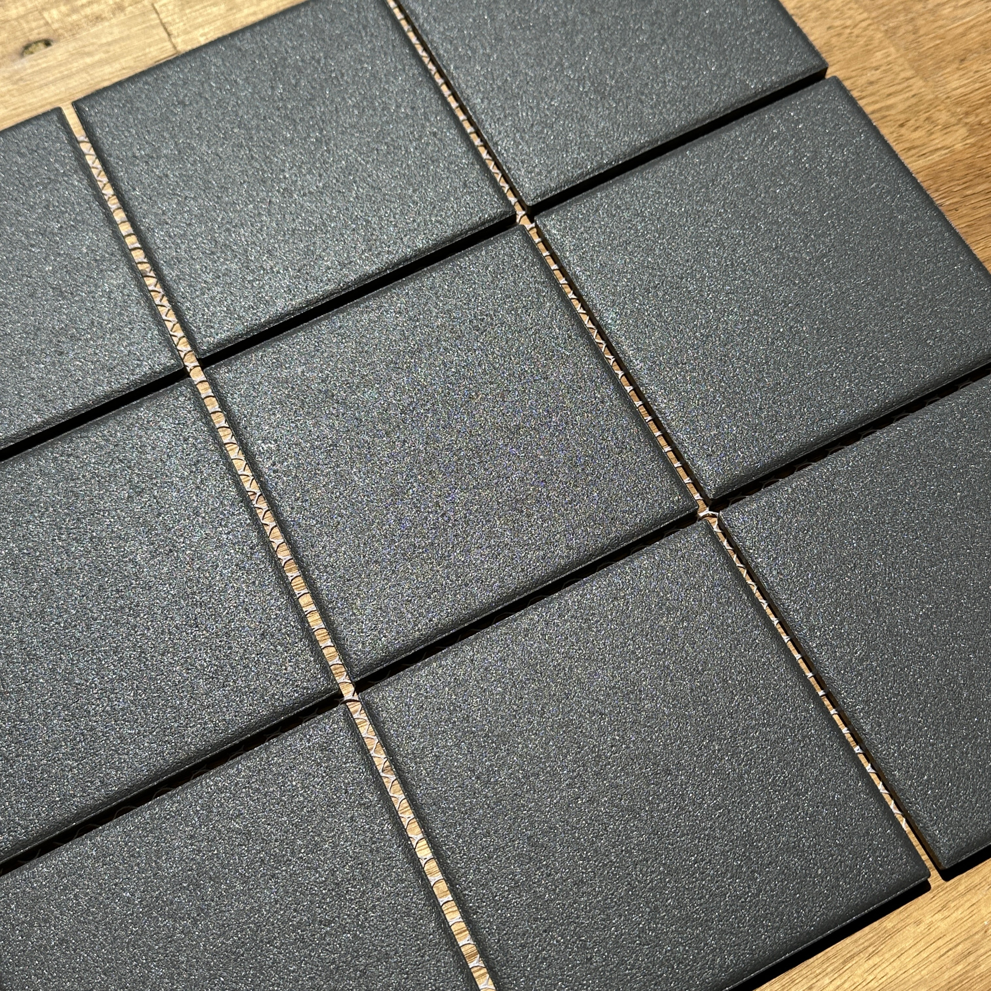Buy Unglazed Charcoal Porcelain Square Mosaics 97mm - Tiles4less