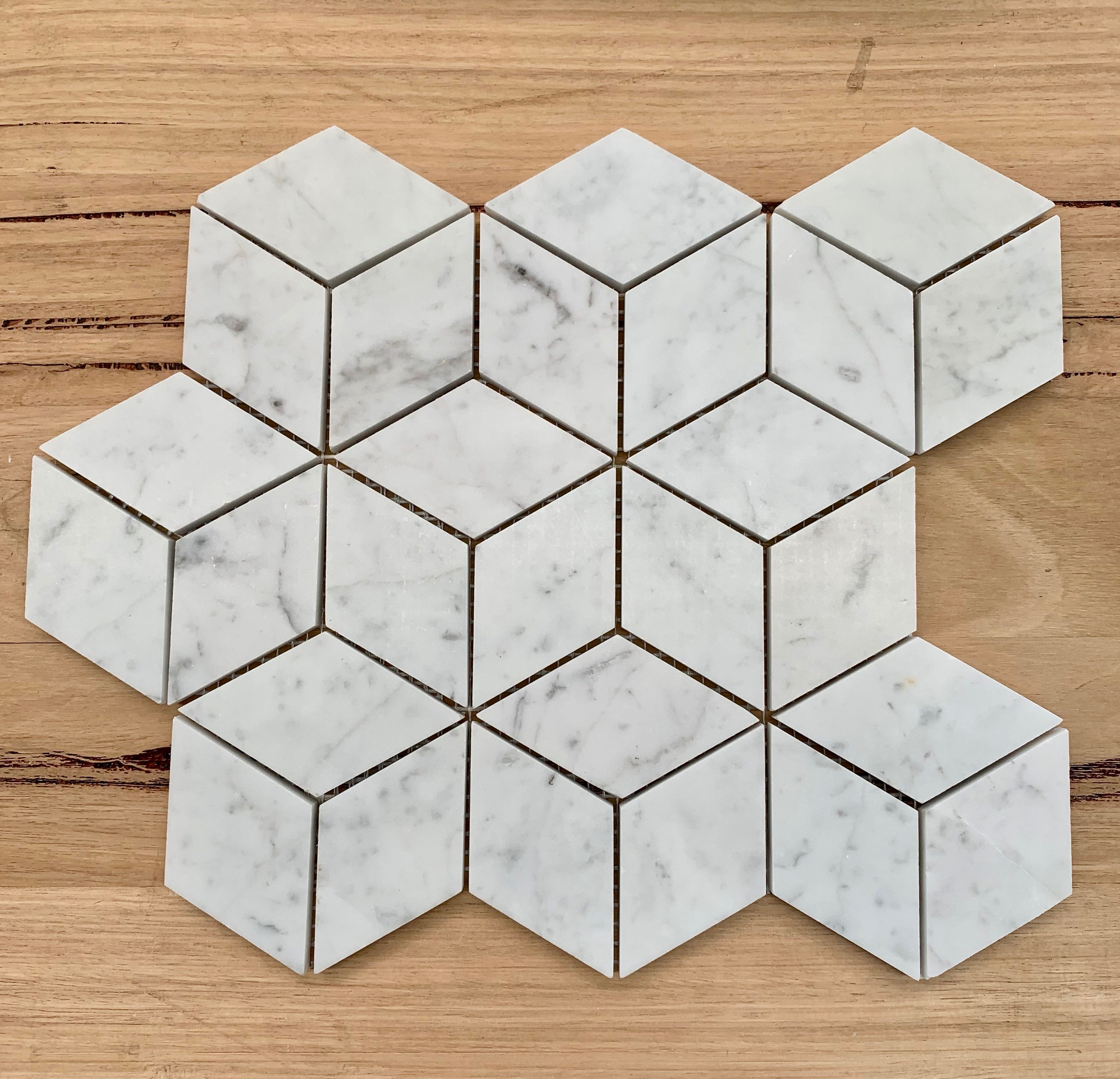Carrara Marble Cube/3D Mosaic Tiles - Direct From The Importer
