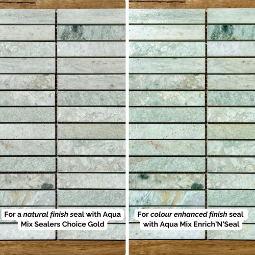 Ming Green Marble Kit Kat Mosaic Tiles 145x20mm - Tiles4less