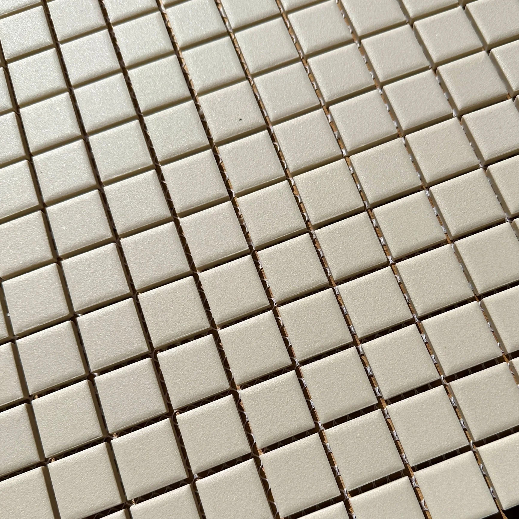 Buy Unglazed Off White Porcelain Square Mosaics 23mm - Tiles4less